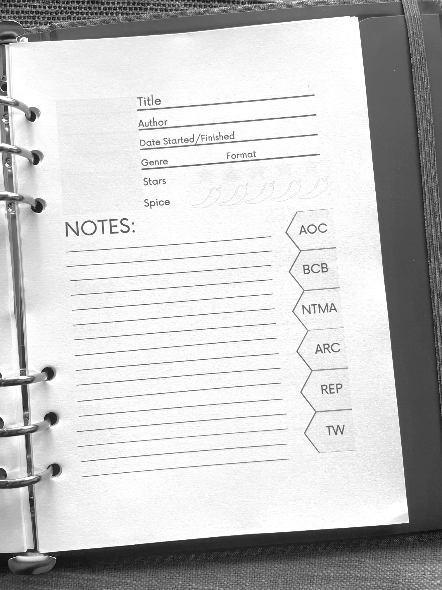 Booktok Book Tracker. Printable Reading Journal for A5 Binder. Great ...