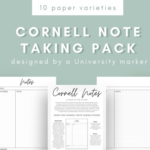 Student Note Taking Template Printable Pack A4 A5 and | Etsy