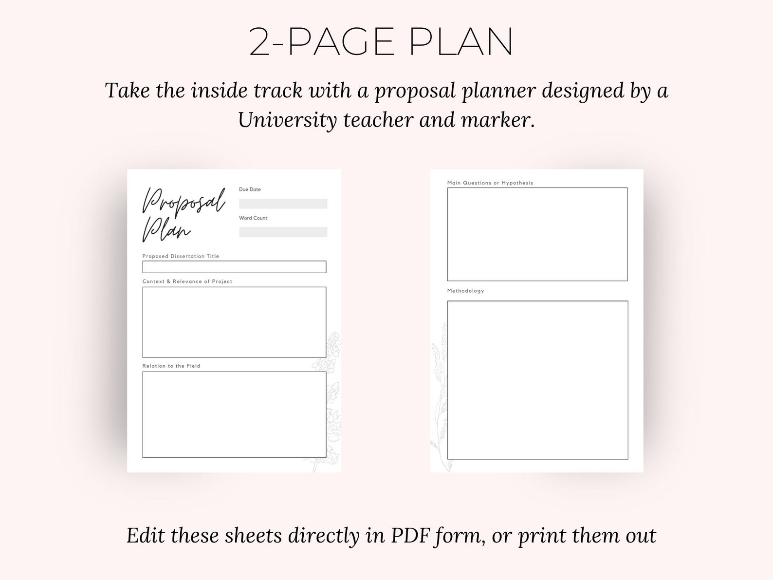 Research Proposal Planner Pack College and University | Etsy