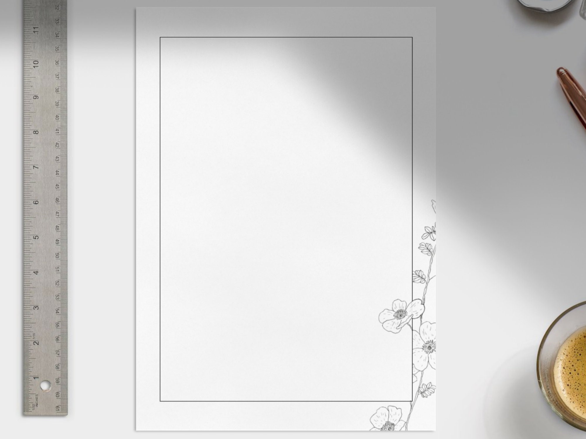 Botanical Decorative Letter Writing Set Floral Printable | Etsy