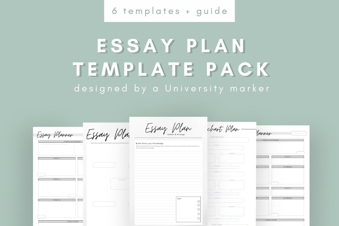 Essay Plan Template 5 Pack College University Student Essay - Etsy UK