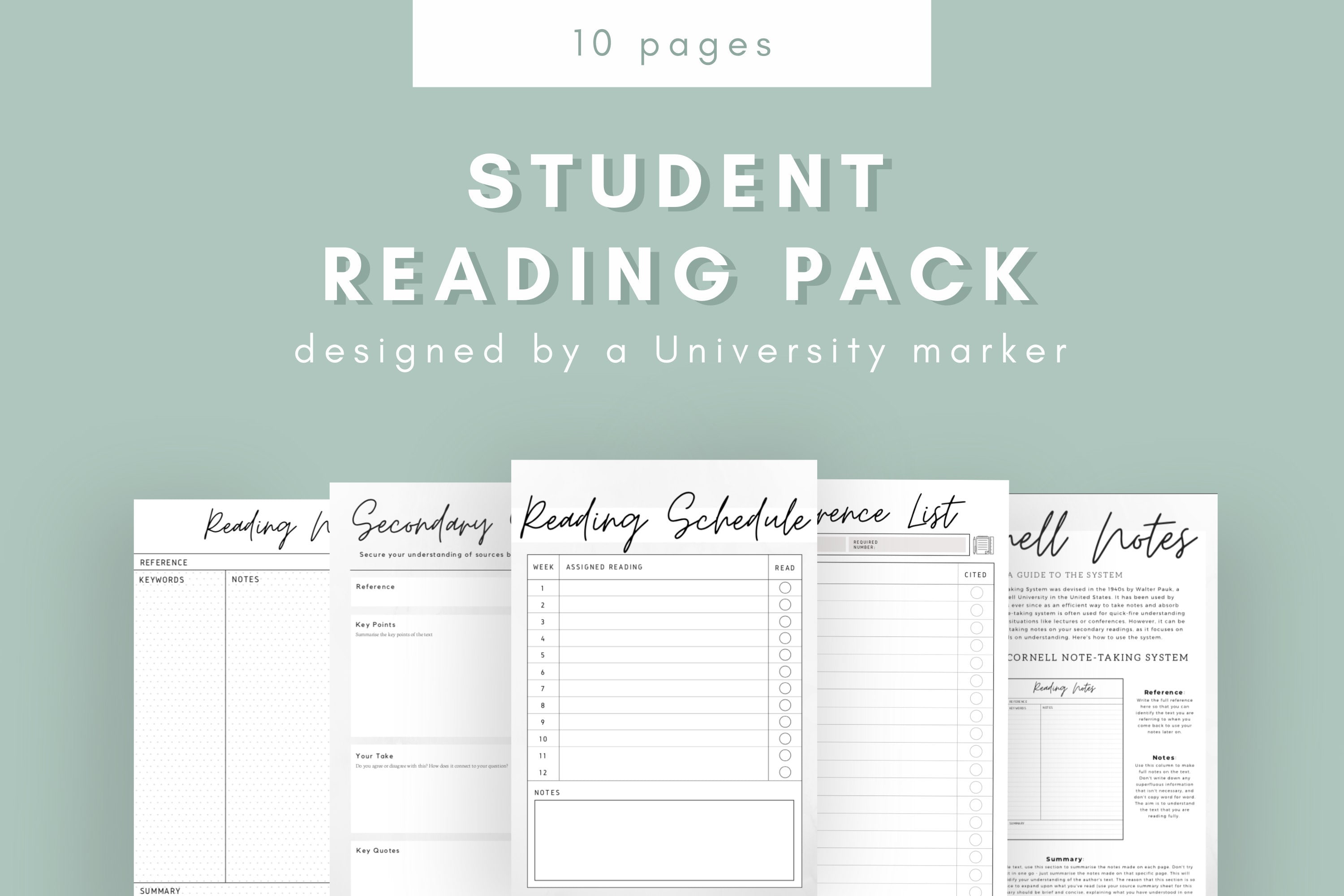 Student Reading and Reference Pack College University - Etsy UK