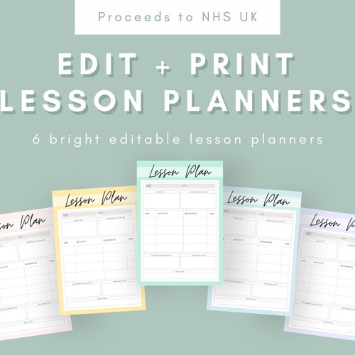 Lesson Plan Template EDITABLE - Etsy