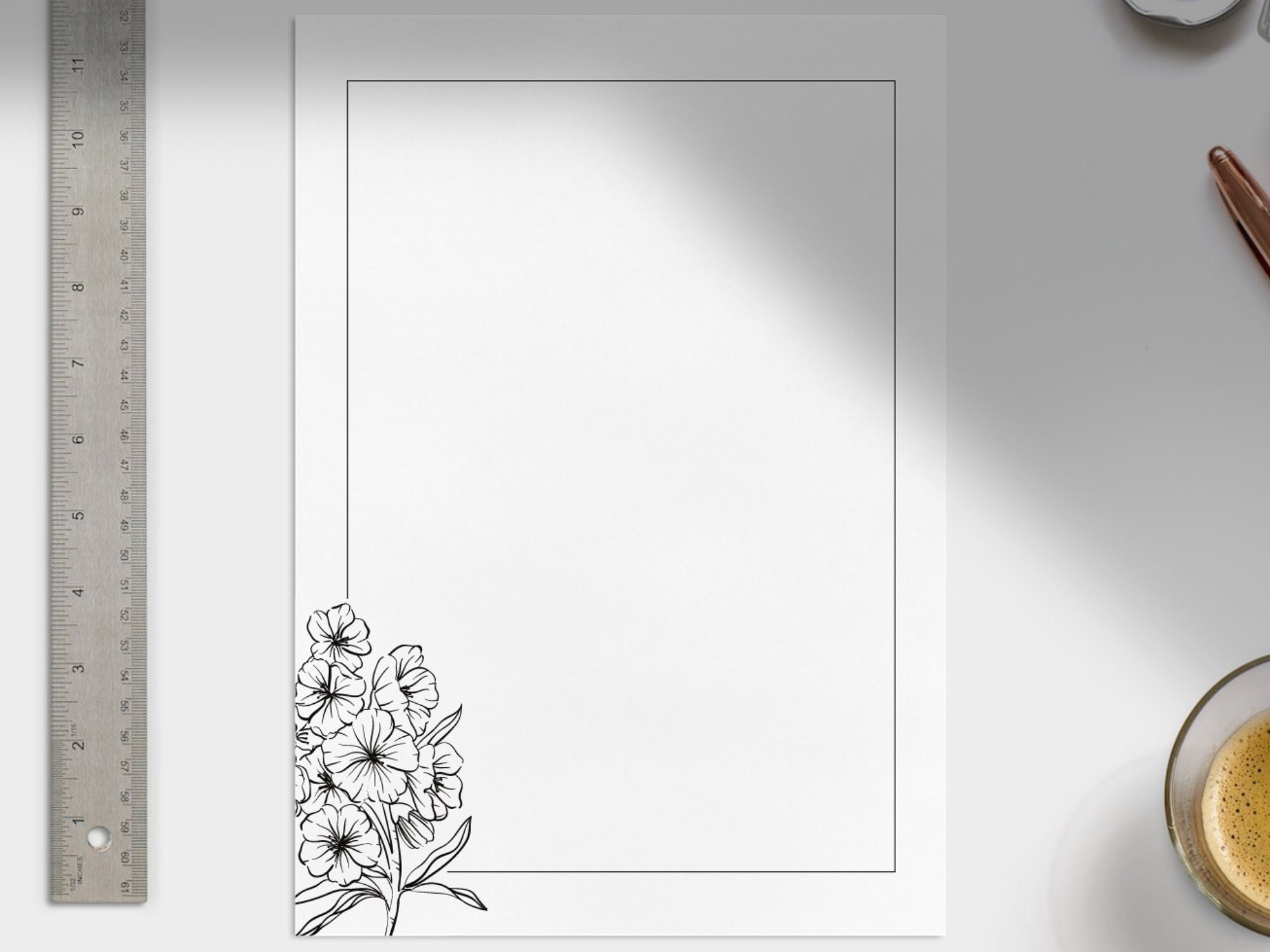 Botanical Decorative Letter Writing Set Floral Printable | Etsy