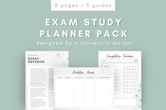 Exam Study Planner Printable Pack Student Exam Revision - Etsy Australia