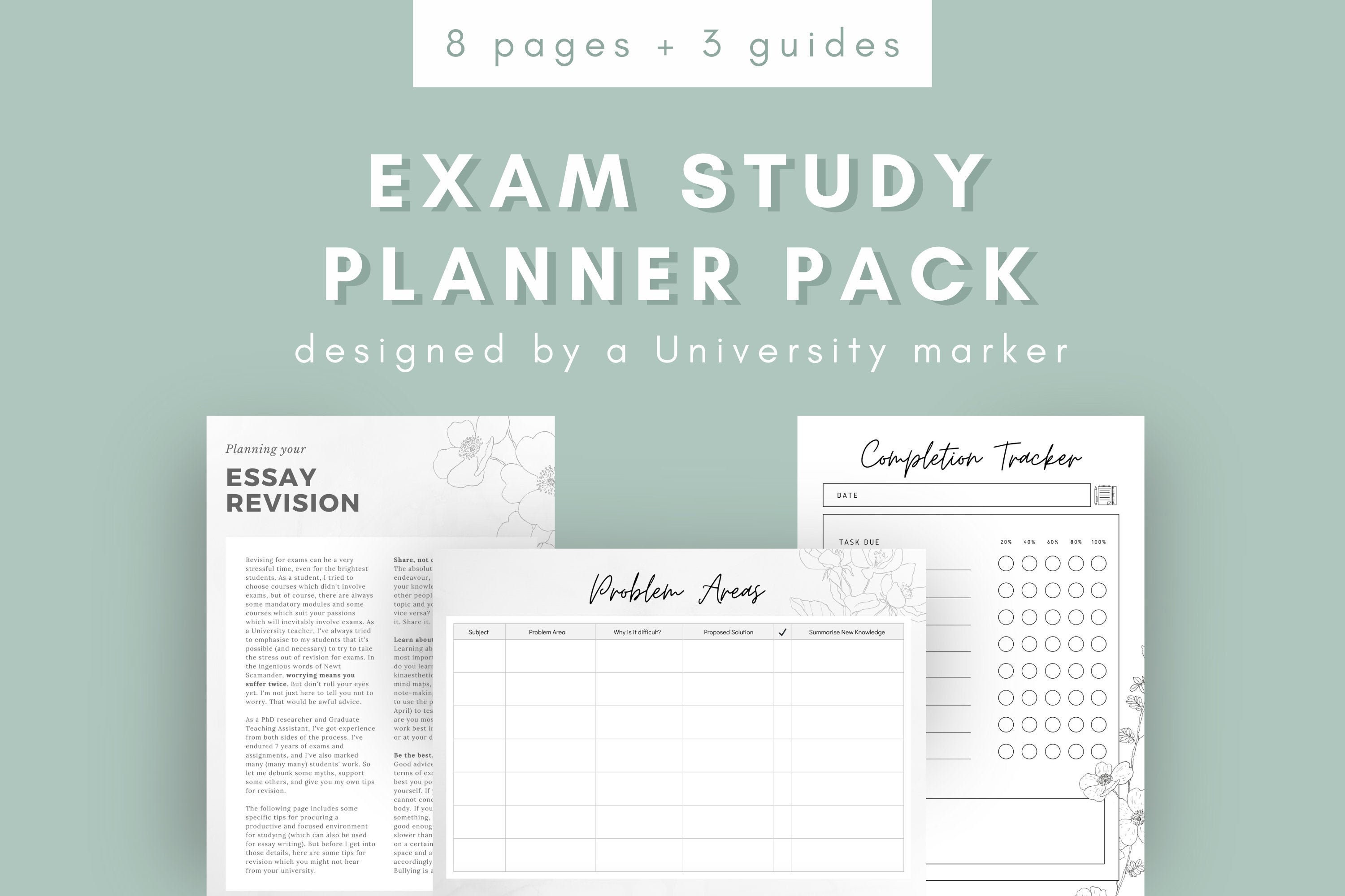 Exam Study Planner Printable Pack Student Exam Revision Etsy UK Exam Study Planner Printable Pack Student Exam Revision Etsy UK