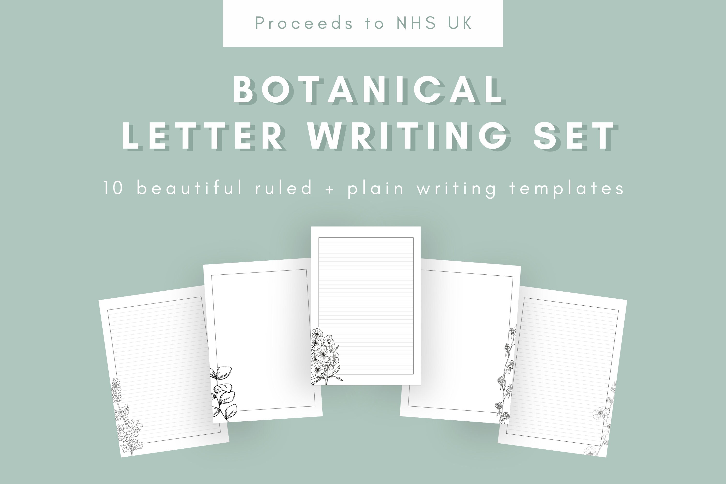 Botanical Decorative Letter Writing Set Floral Printable | Etsy