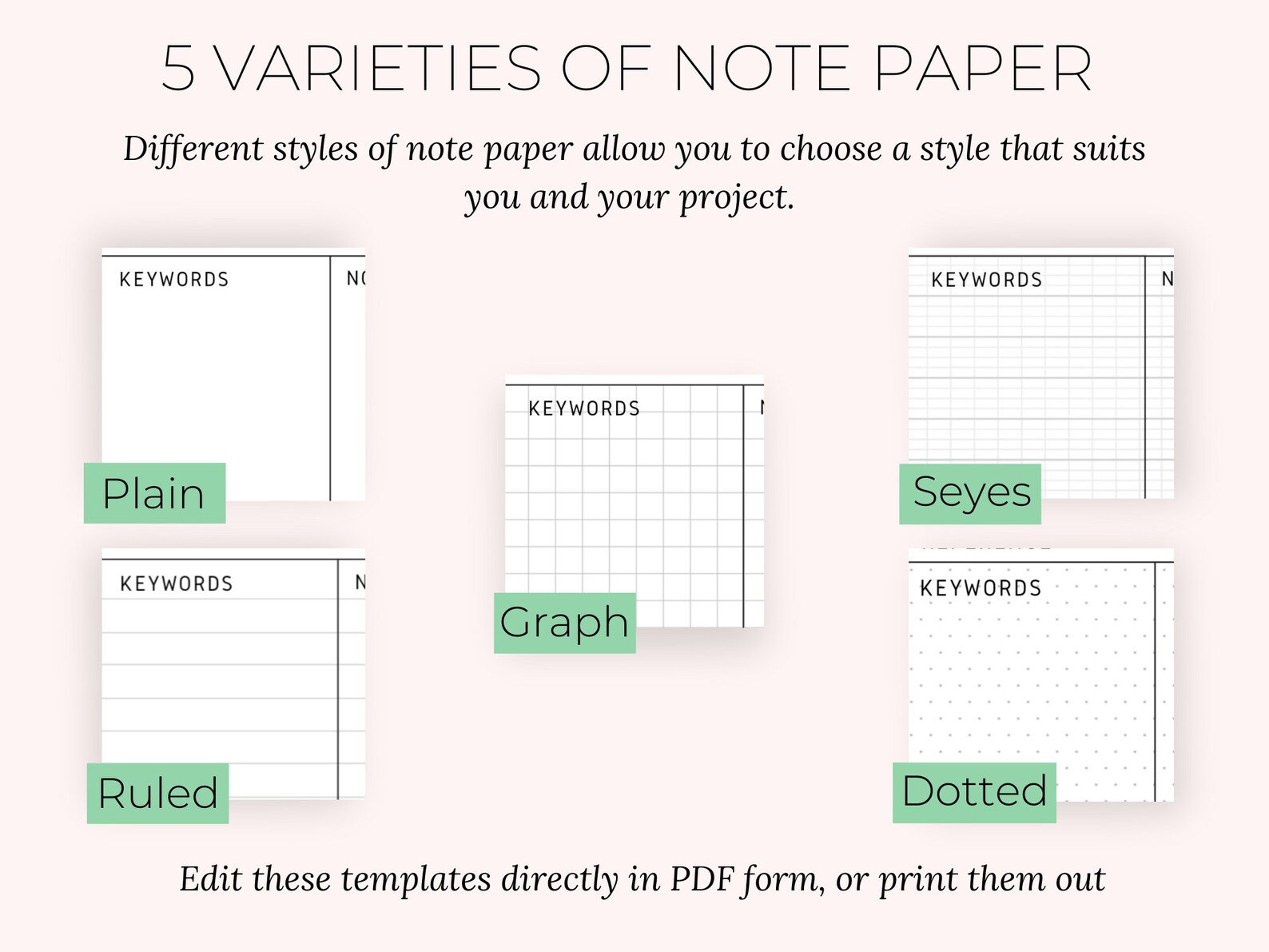 Cornell Note Taking Pack | College, University Student Note Paper Pack ...