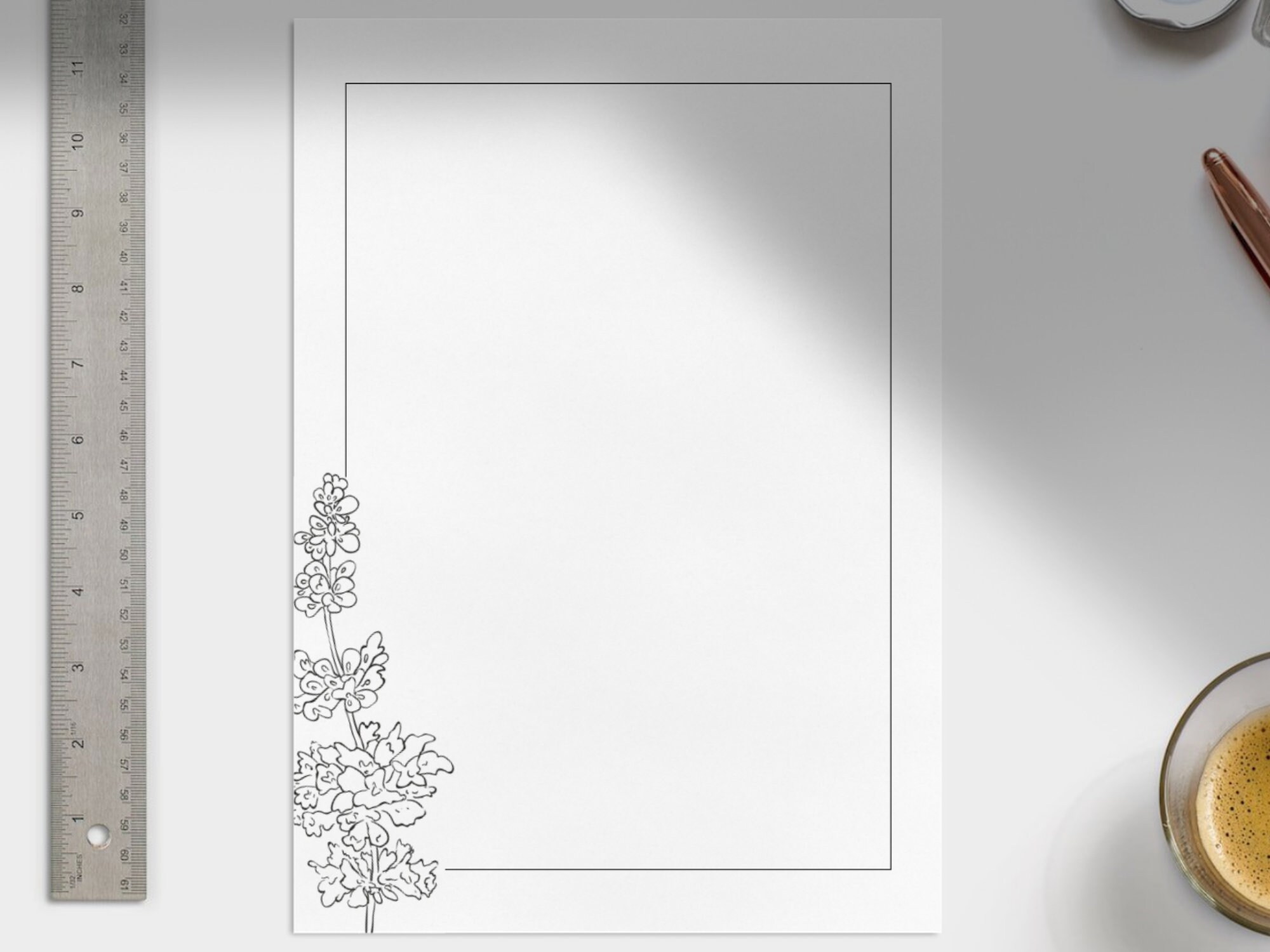 Botanical Decorative Letter Writing Set Floral Printable | Etsy