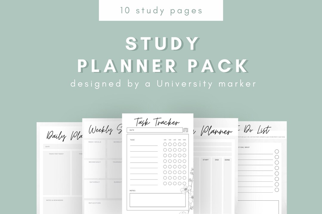Study Planner Pack | Student Weekly Planner Daily Planner Monthly ...