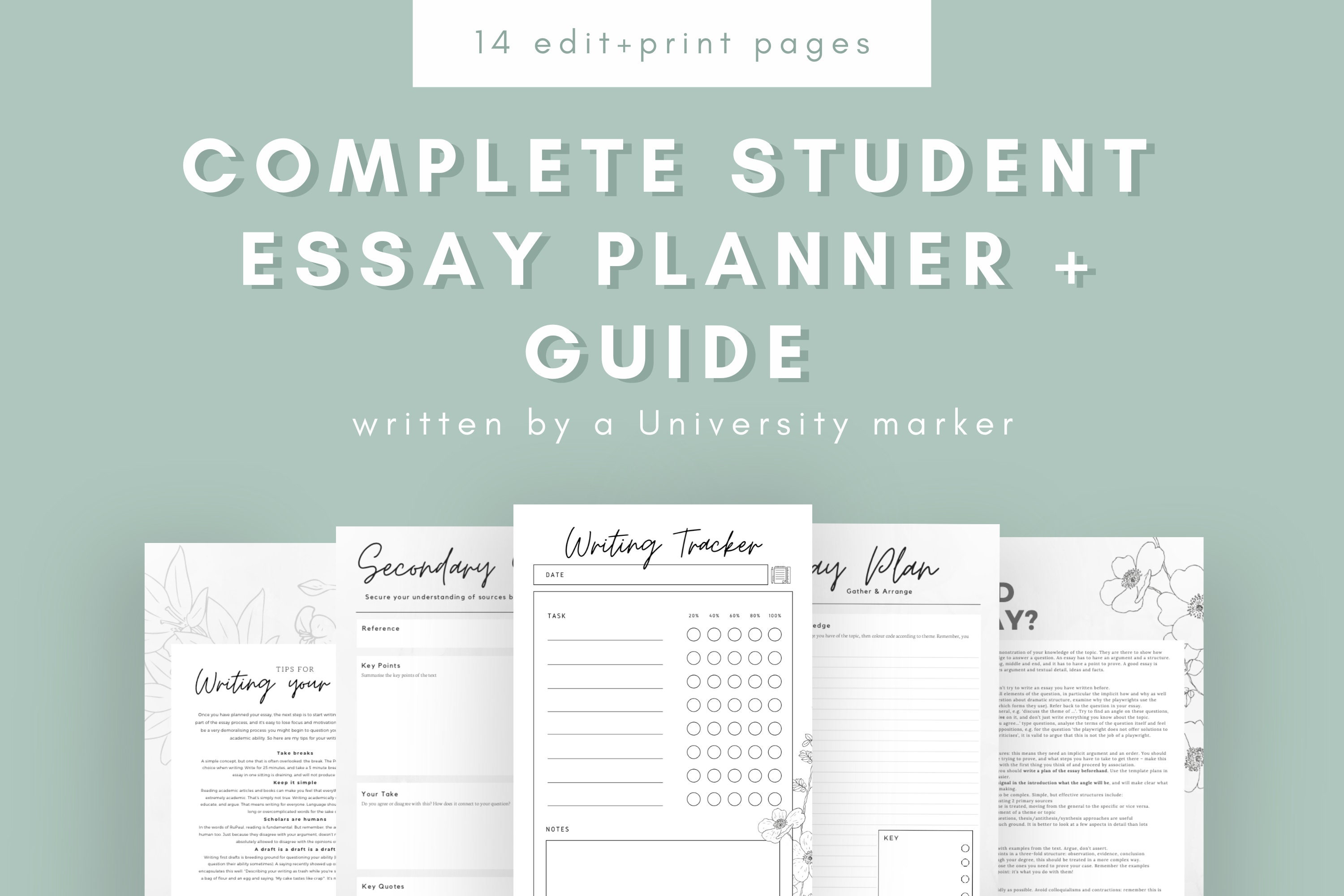 Complete Essay Guide and Planner Pack | College, University Student ...