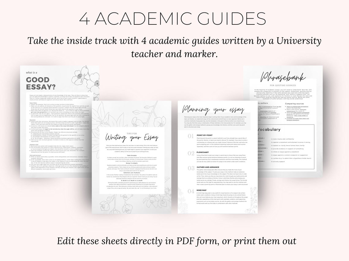 Complete Essay Guide and Planner Pack | College, University Student ...