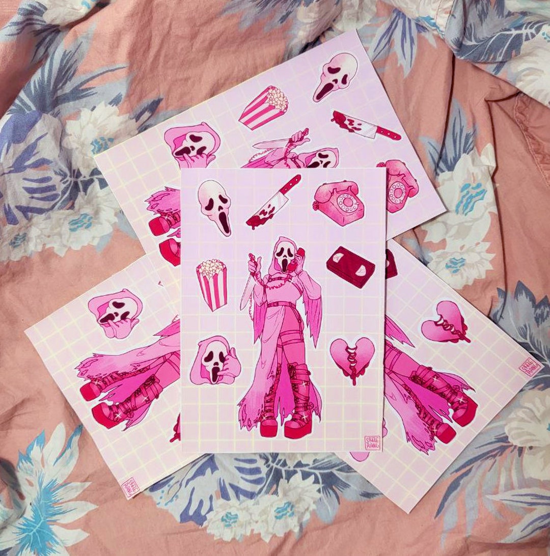 Pink Slasher Horror Stickersheet Ghostface Matte - Etsy