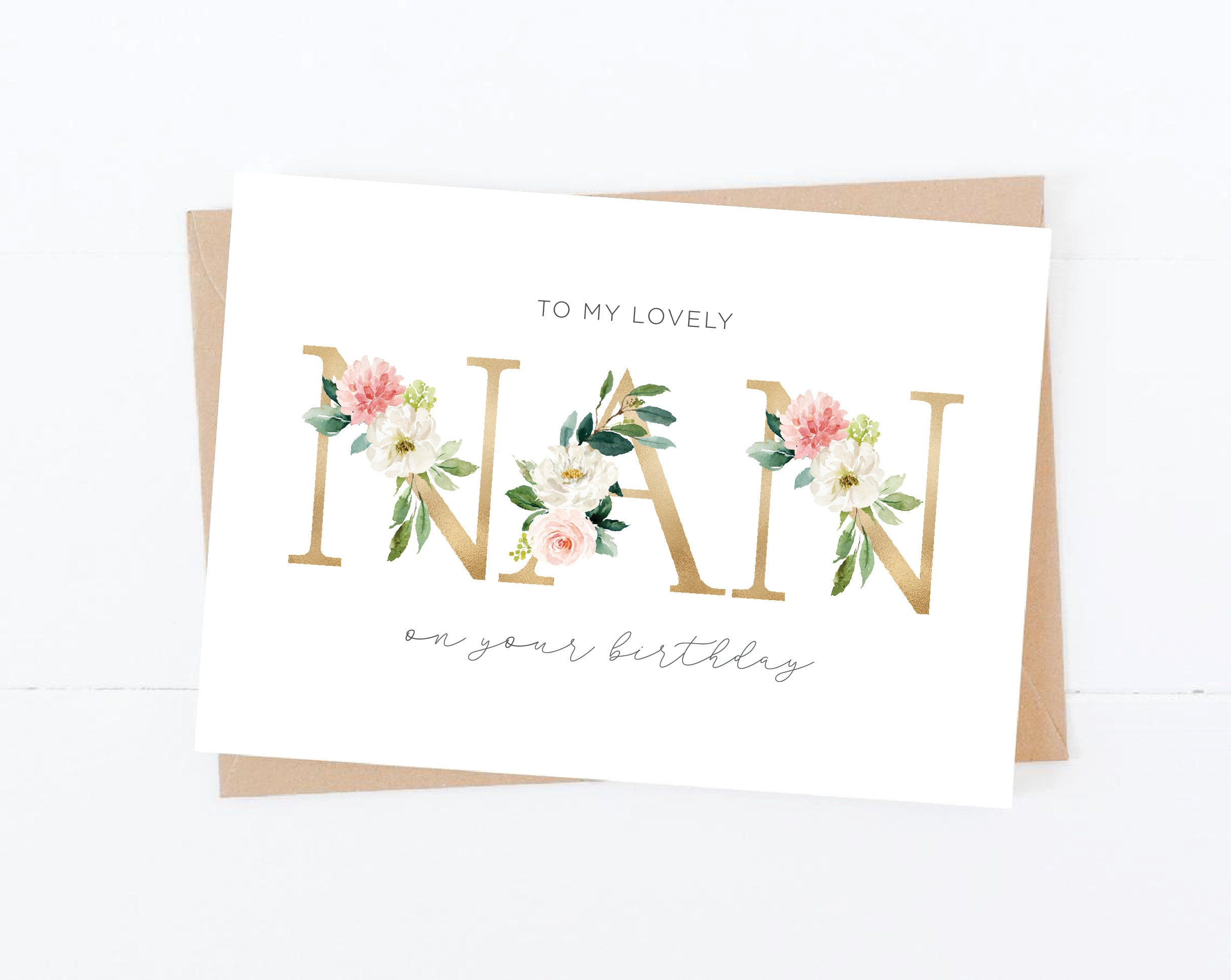 Nan Birthday Card Floral Birthday Card Card for Nan | Etsy