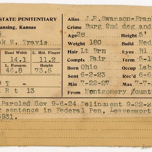 Original 1920s MUGSHOT HANDSOME CRIMINAL Mug Shot Kansas State ...