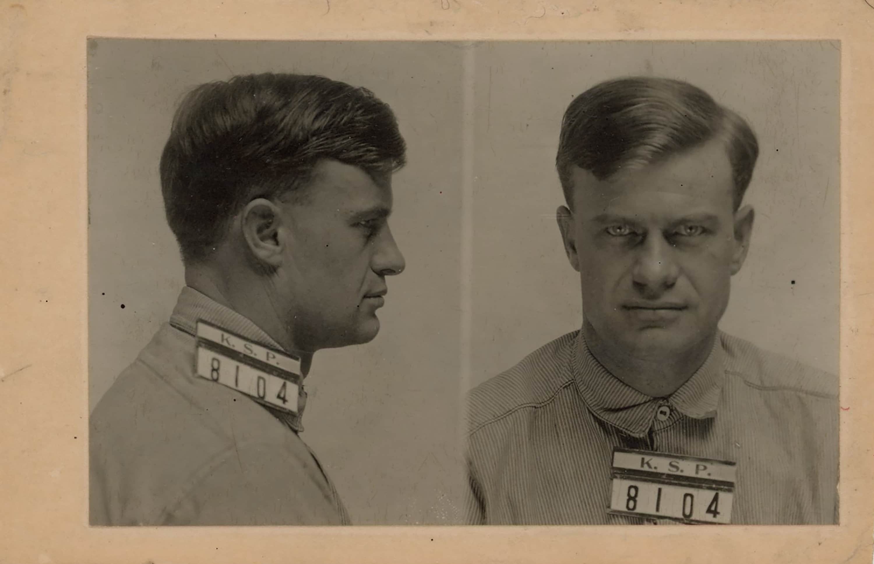 Original 1920s MUGSHOT HANDSOME CRIMINAL Mug Shot Kansas State ...