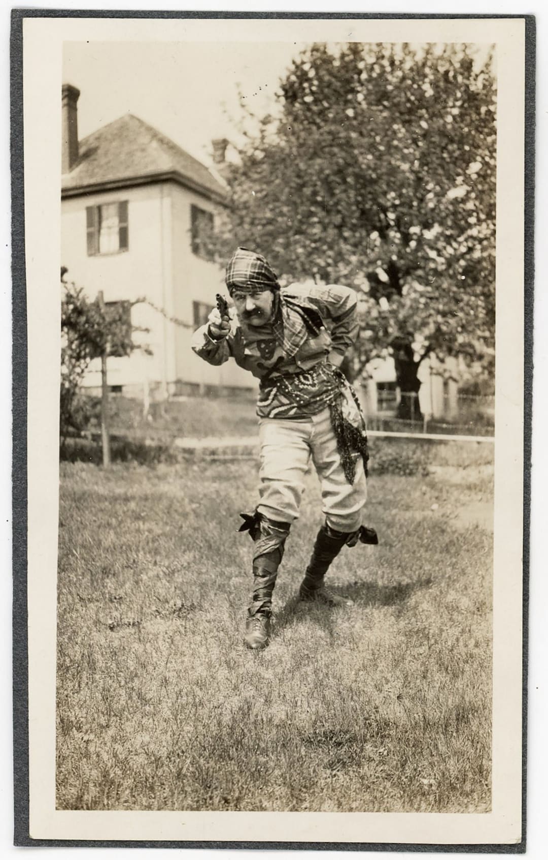 1920s Original Photo ANGRY PIRATE With GUN Mustache Man in Costume ...