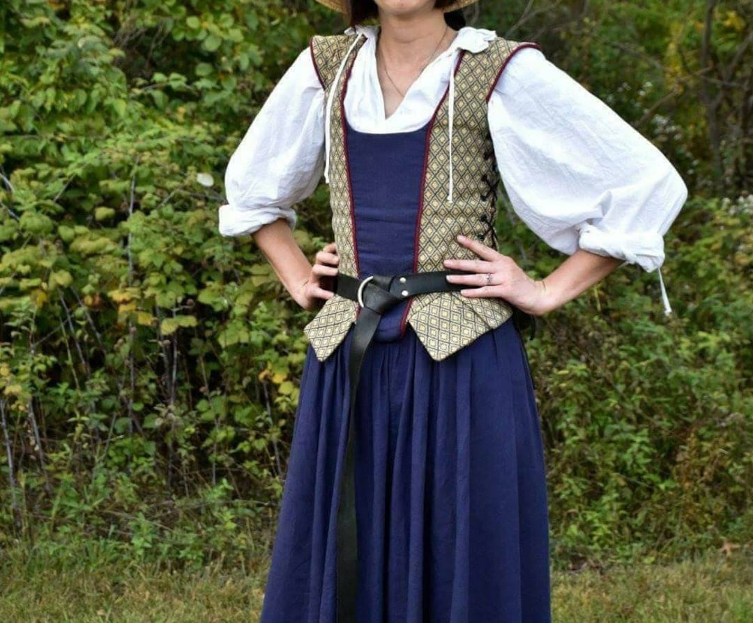 Renaissance Middle Class Dress Skirts Side Lacing Bodice Shirt SCA LARP ...