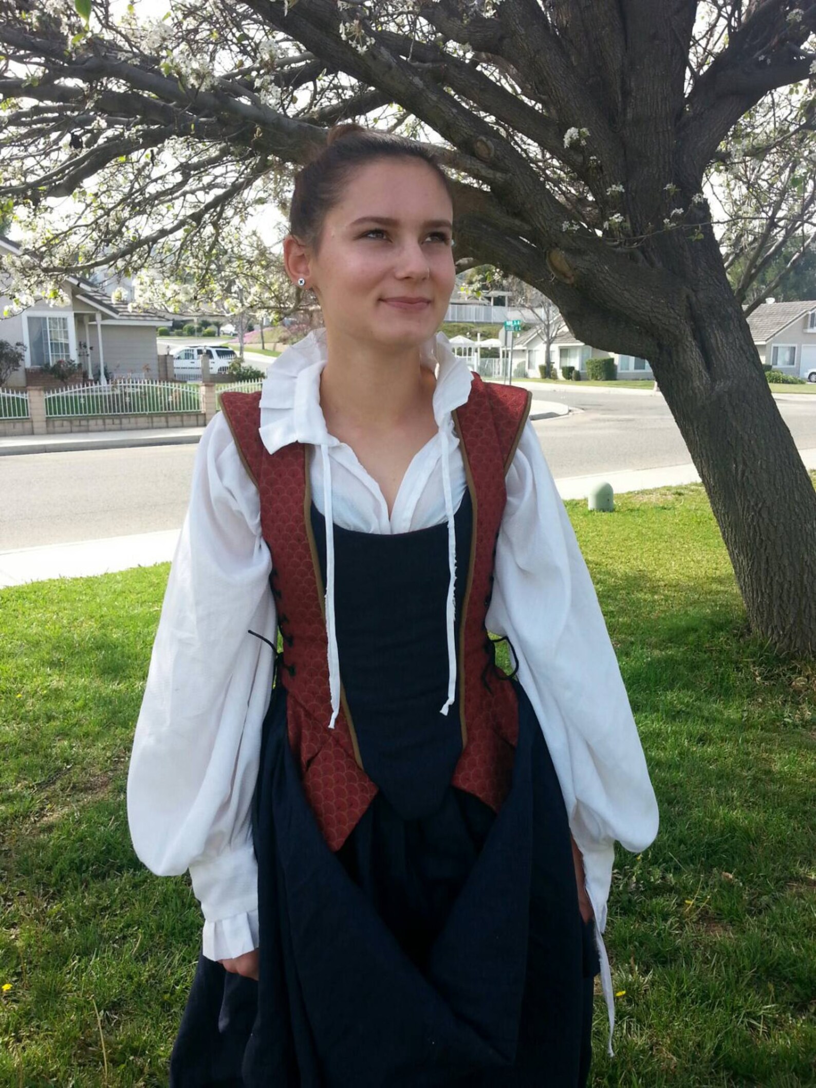 Renaissance Middle Class Dress Skirts Side Lacing Bodice Shirt | Etsy