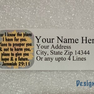 30pcs Quality Printed BIBLE VERSES Personalized Address Labels or Child ...