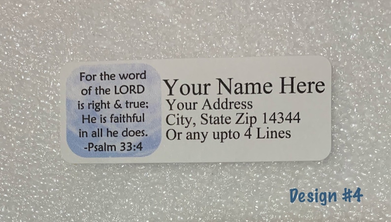 30pcs Quality Printed BIBLE VERSES Personalized Address Labels Or Child ...