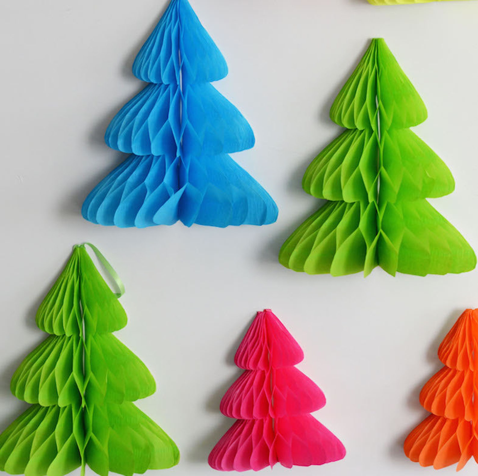 Christmas Tree Paper Honeycomb Decoration Winter Wedding Decor Window ...