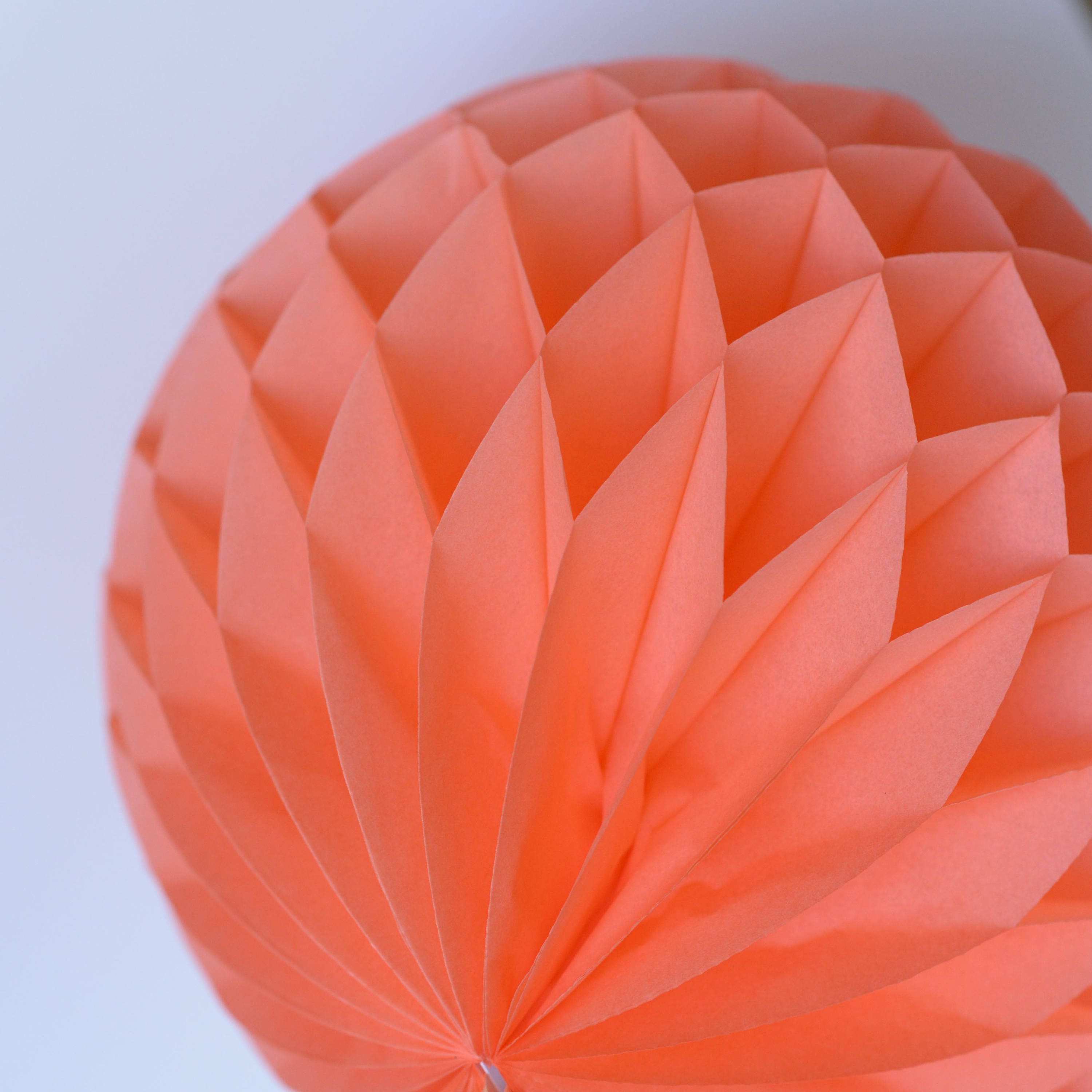 Coral Tissue Paper Honeycomb Ball - Hanging Wedding Party Decorations ...