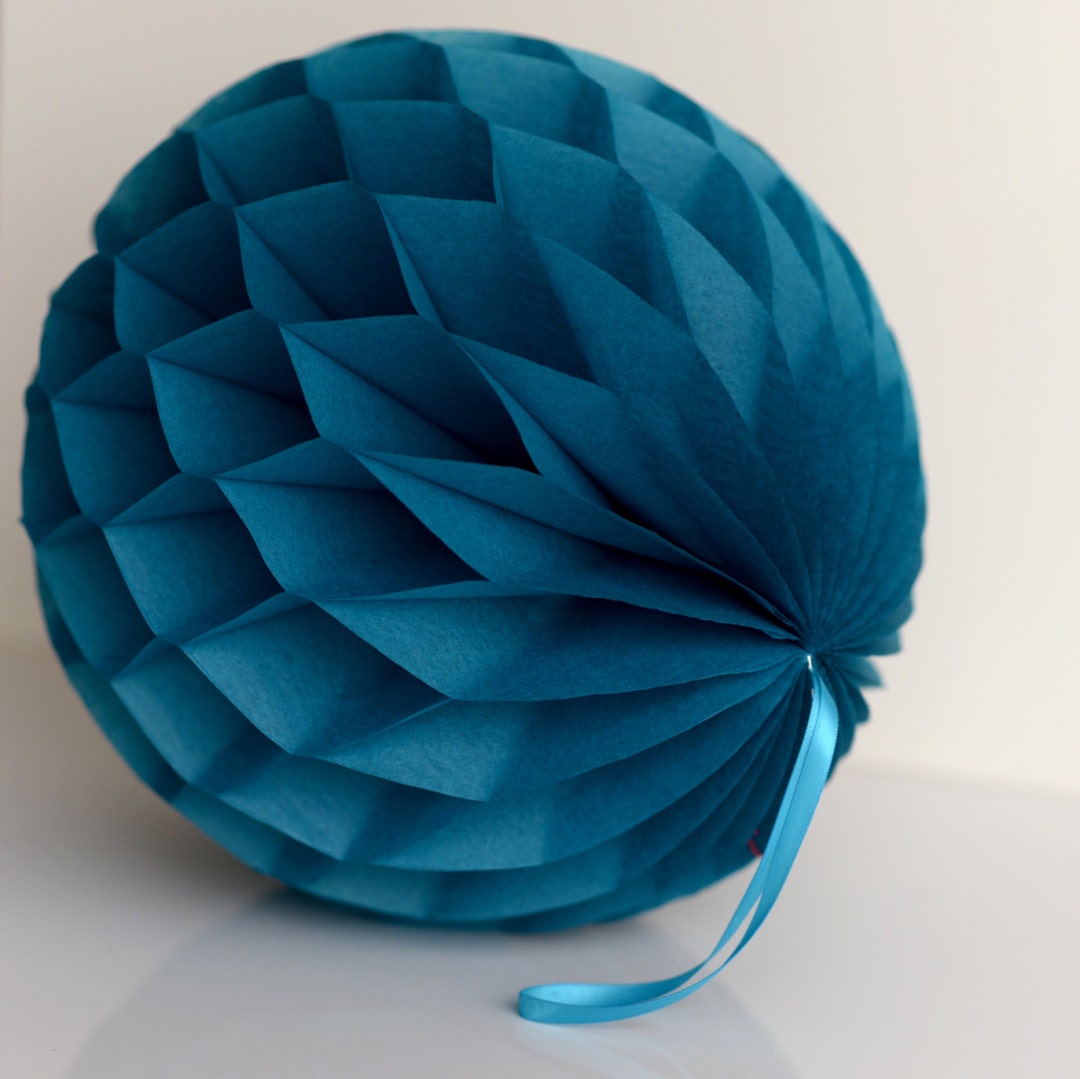Peacock Tissue Paper Honeycomb Ball - Hanging Wedding Party Decorations ...