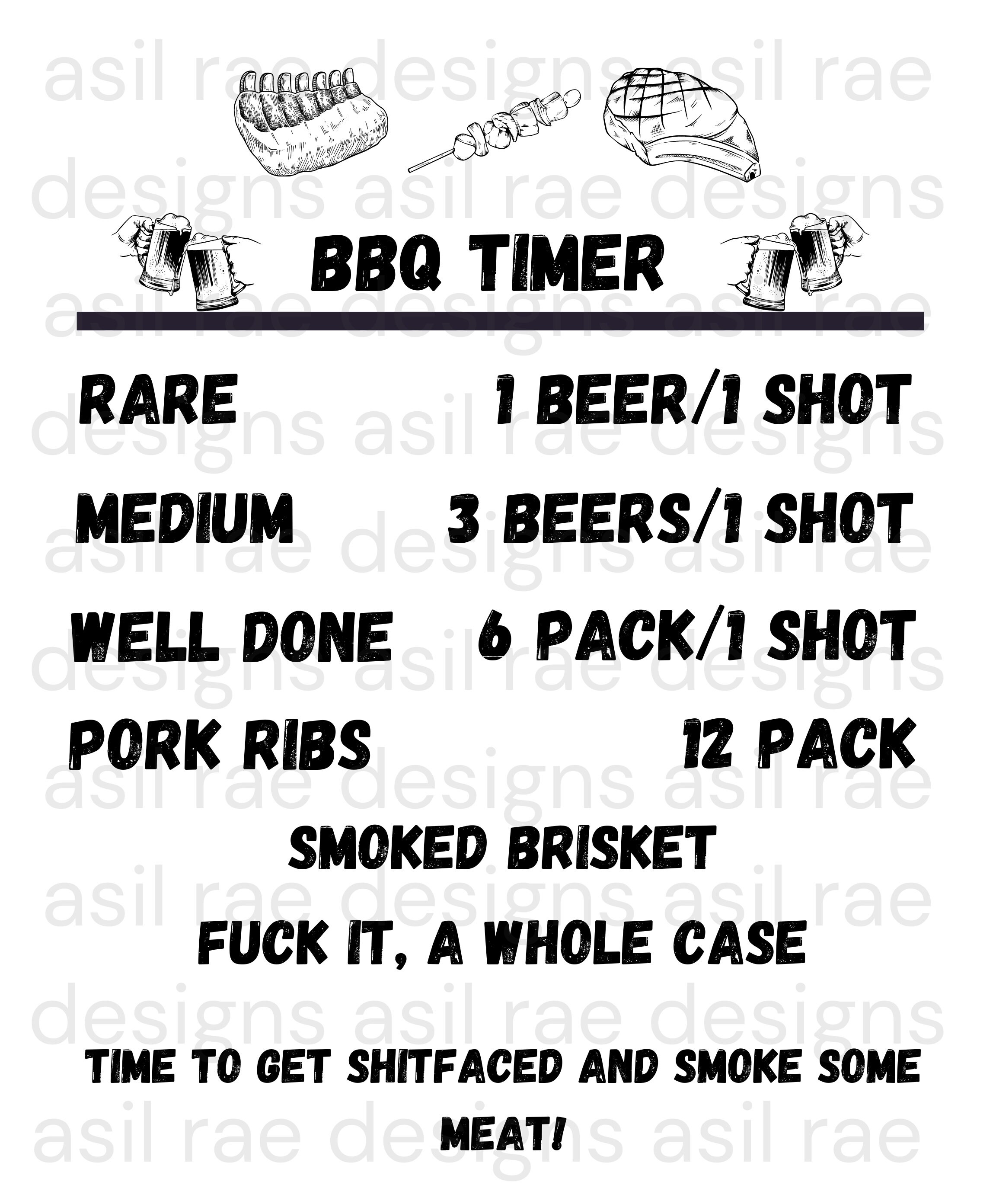BBQ Smoked Meats Timer PNG Digital Download Sublimation - Etsy