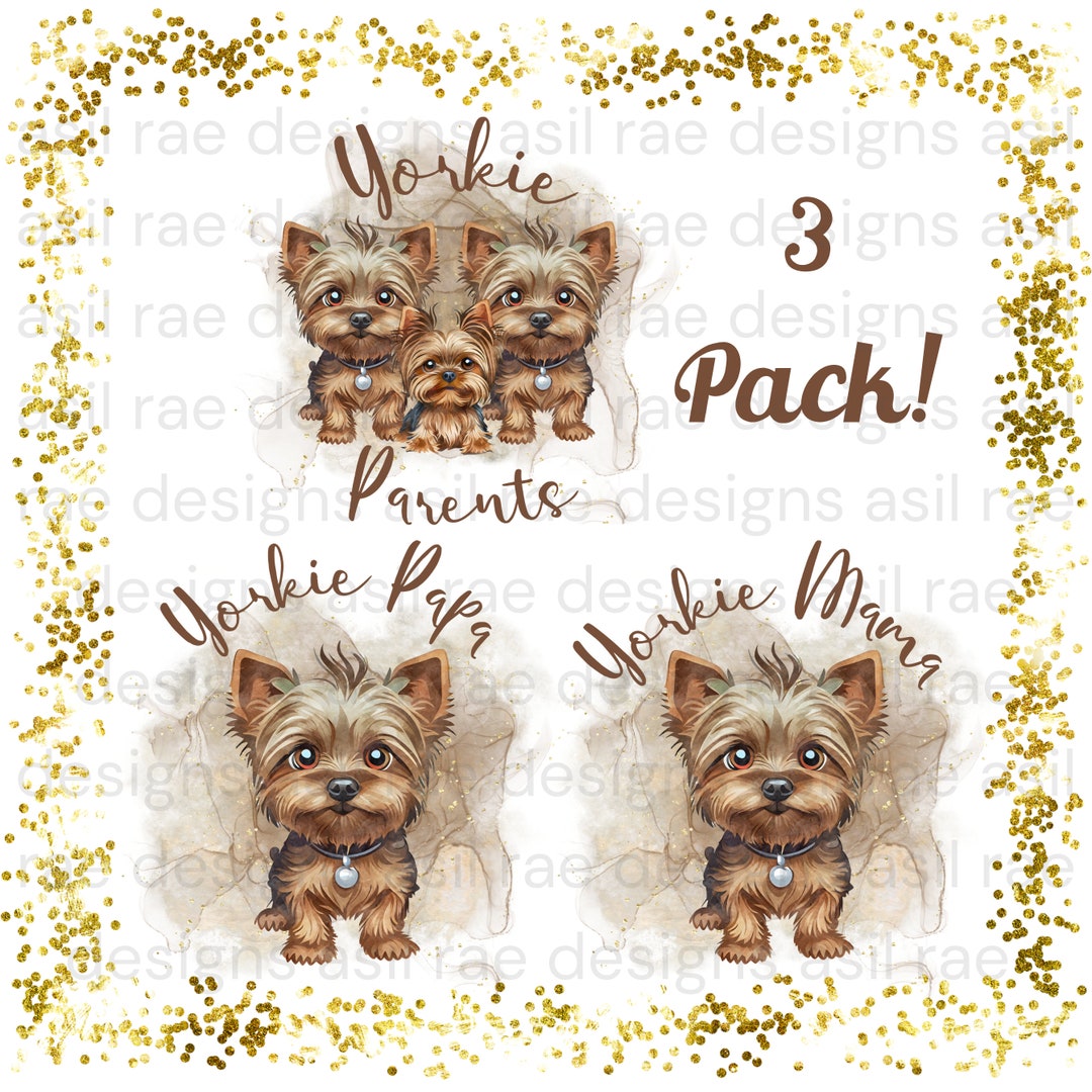 Yorkie 3 Pack PNG Digital Download Sublimation - Etsy