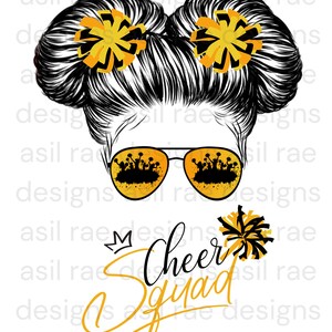 Cheerleader Cheer Squad Messy Bun PNG Digital Download Sublimation - Etsy