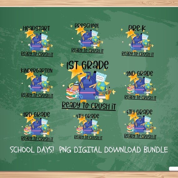 School Days Bundle PNG Digital Download Sublimation - Etsy