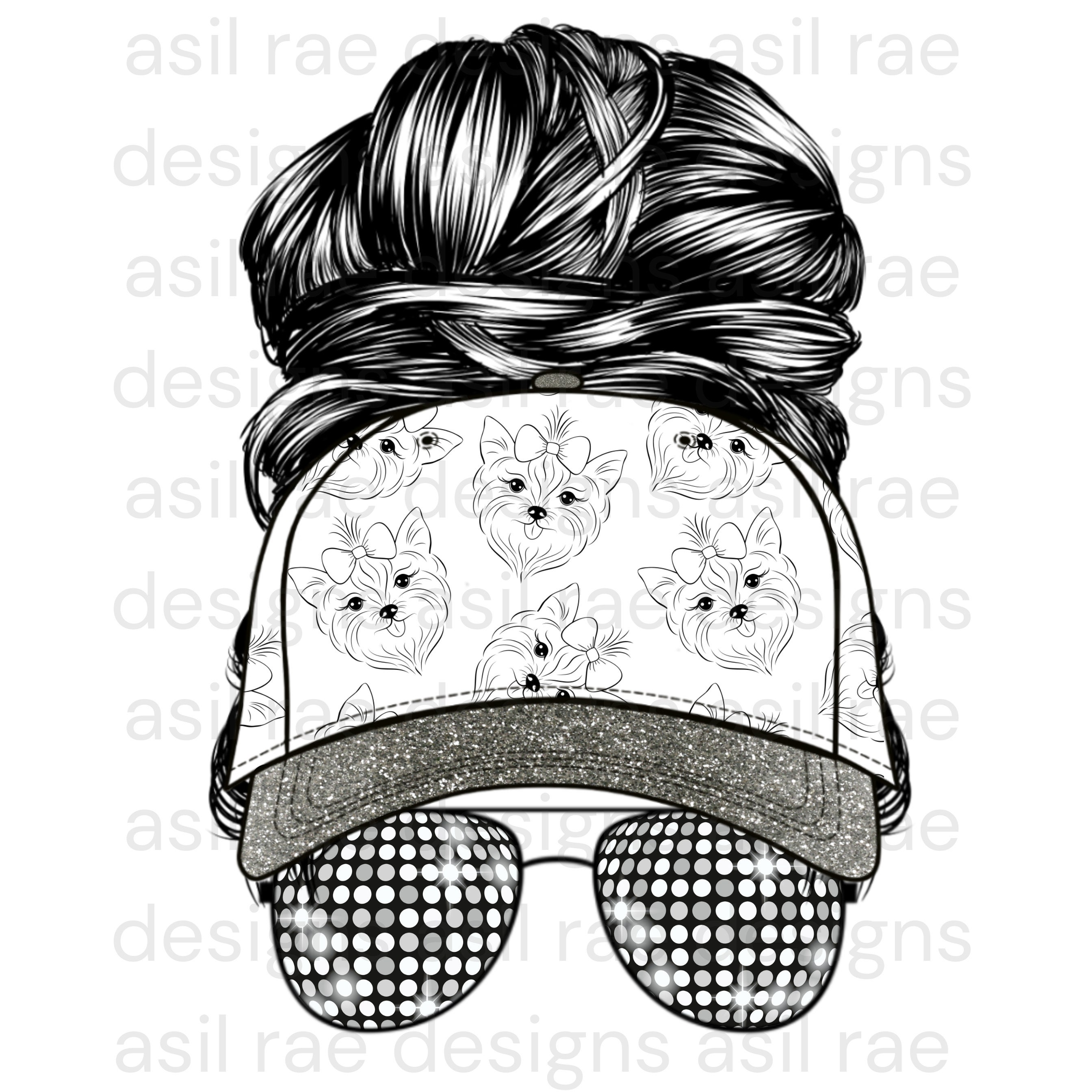 Yorkie Messy Bun PNG Digital Download Sublimation - Etsy