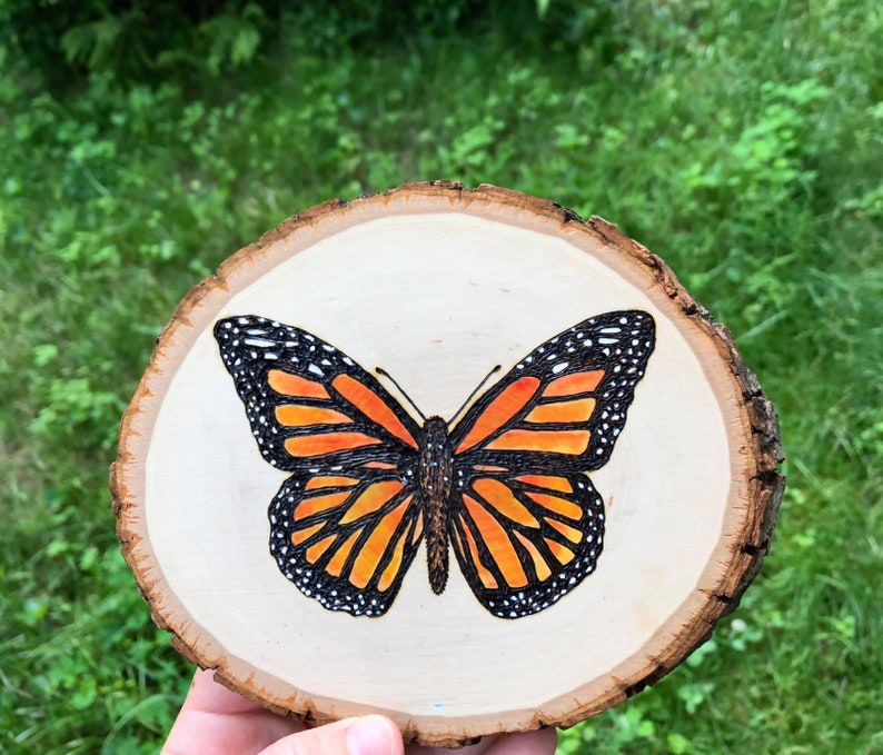 Monarch Butterfly Wood Burning Painting Art - Etsy
