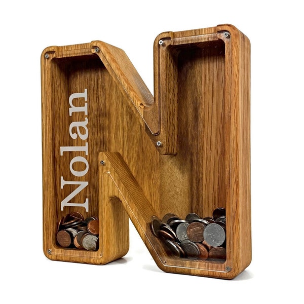 Wooden Coin Bank - Etsy