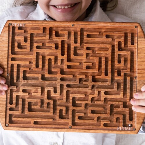 Wood Kids Maze Game Children Gift Marble Maze Game Birthday | Etsy