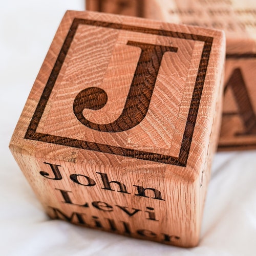 Baby Block Personalized Newborn Gift Engraved Baby Keepsake - Etsy