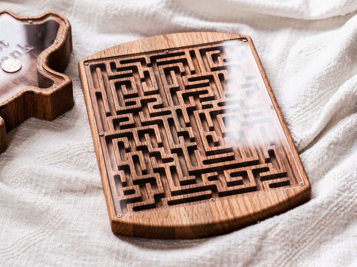 Wood Kids Gift Maze Game Educational Toy Marble Maze Game | Etsy