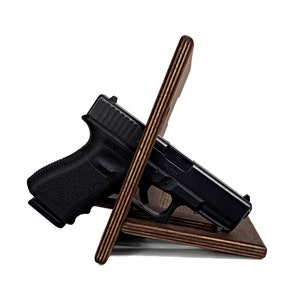 Wooden Pistol Holder, Wooden Docking Station Gun Holder, Personalized ...