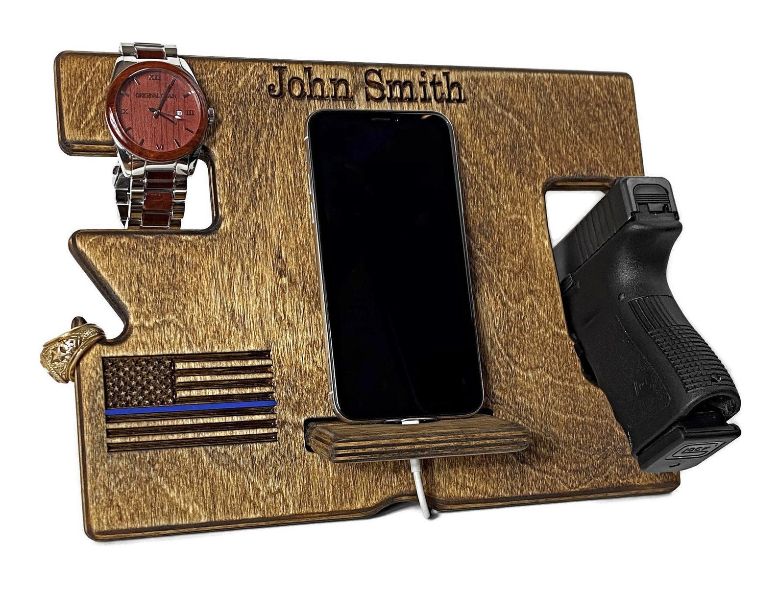 Personalized Wooden Gun Holder Police Officer Gift | Etsy