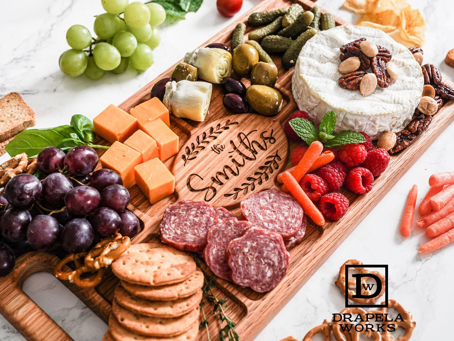 Personalized Event Tray With Handles, Summertime Backyard BBQ Board ...