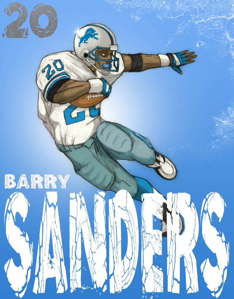 Barry Sanders Poster - Etsy