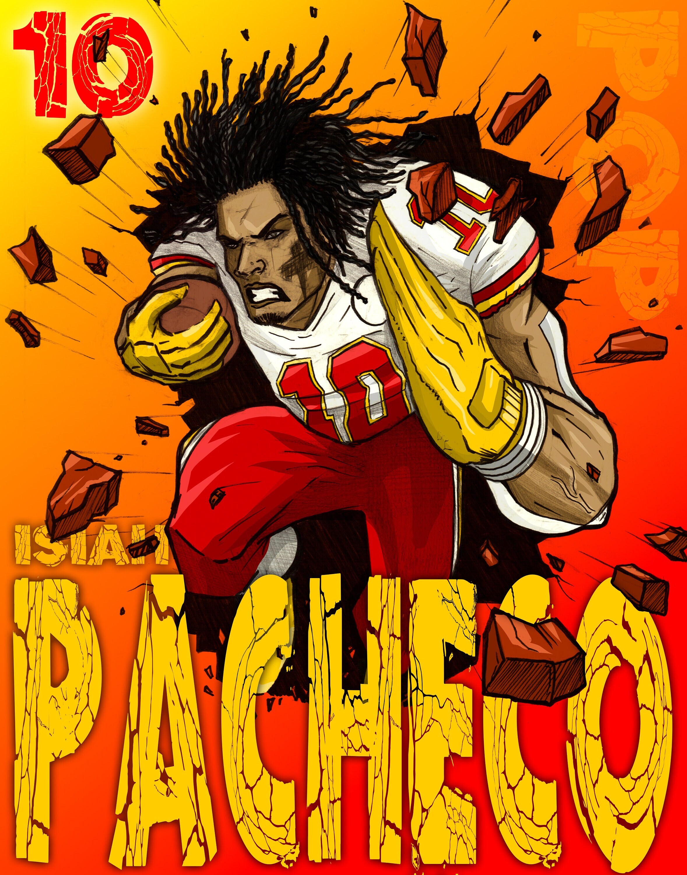 Isiah Pacheco Poster (XL Fine Print Edition) - Etsy