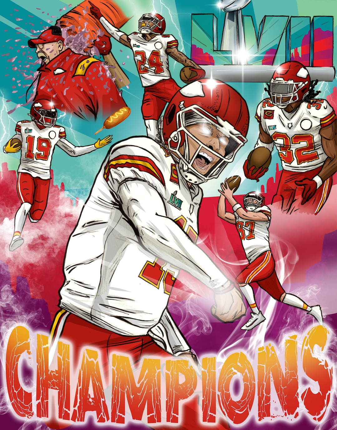Chiefs Championship Mural 2023 (XL Fine Art Print) - Etsy