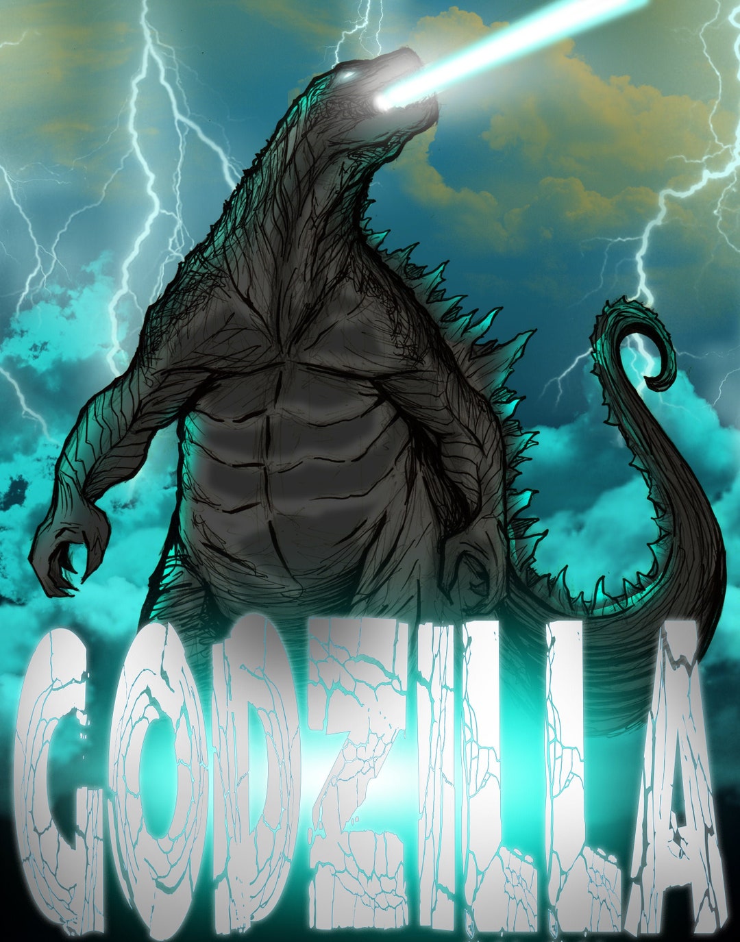 Godzilla Poster - Etsy