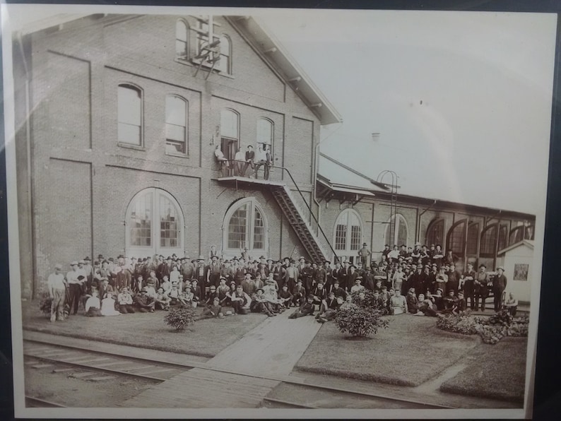 1890 Cheyenne Wyoming Union Pacific Roundhouse Framed Albumen ...
