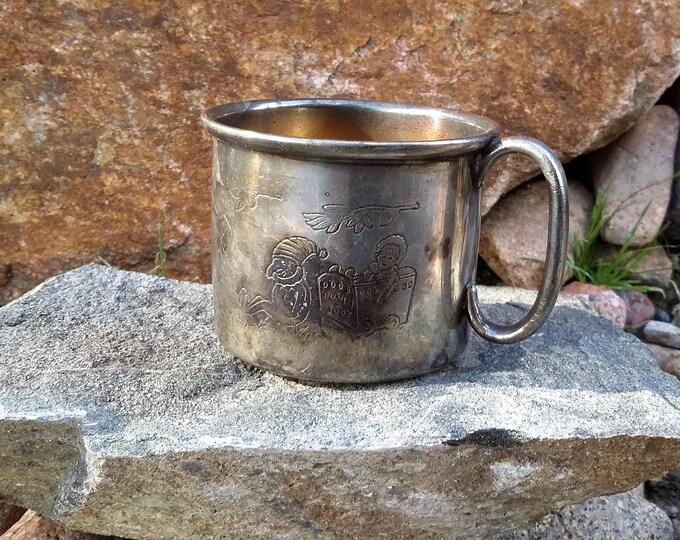 Victorian Punch and Judy Silver Plated Copper Baby Child Drinking Cup ...