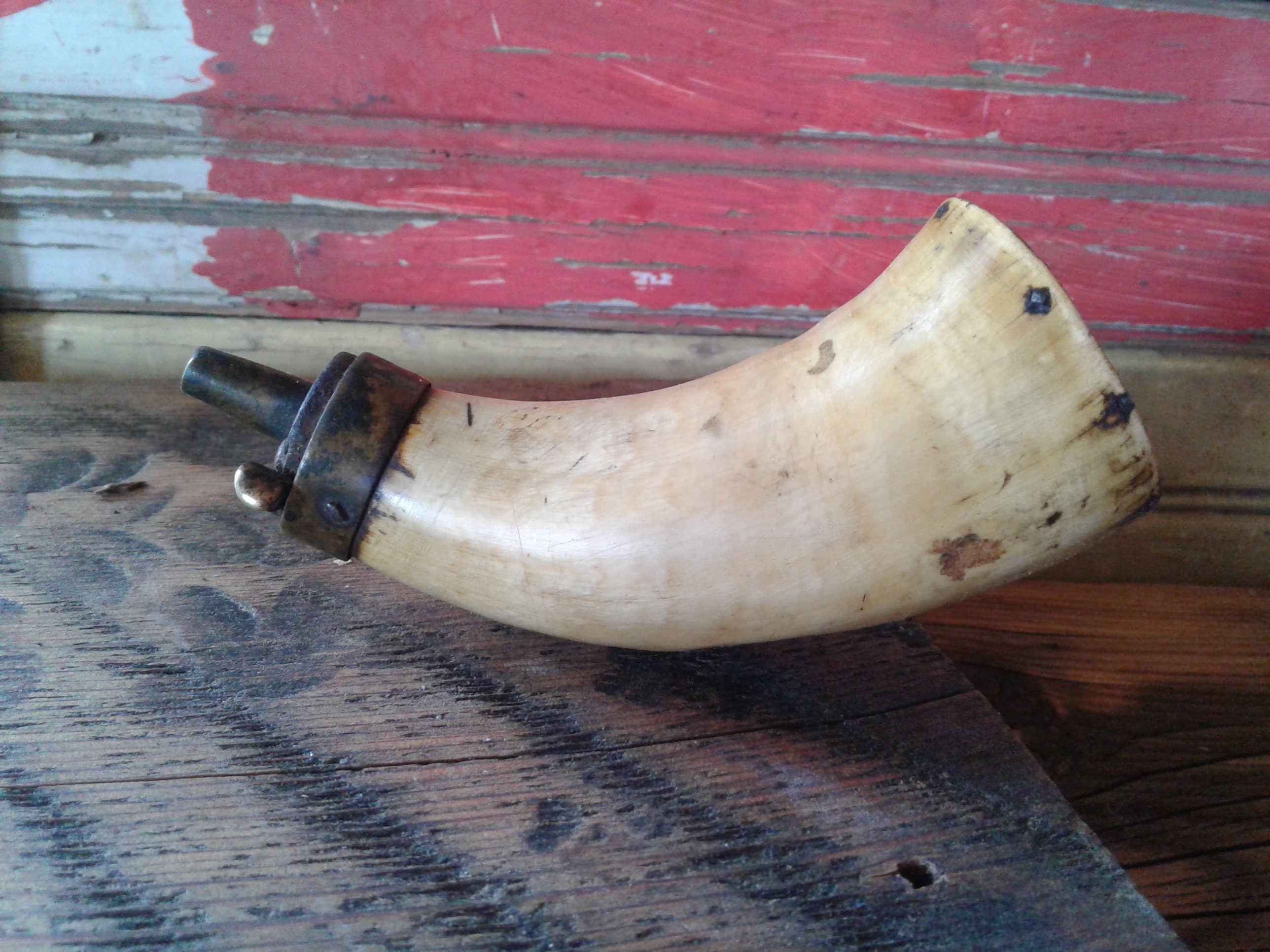 Antique Toy Mini Black Powder Horn 18th or 19th Century Vintage Hunting ...