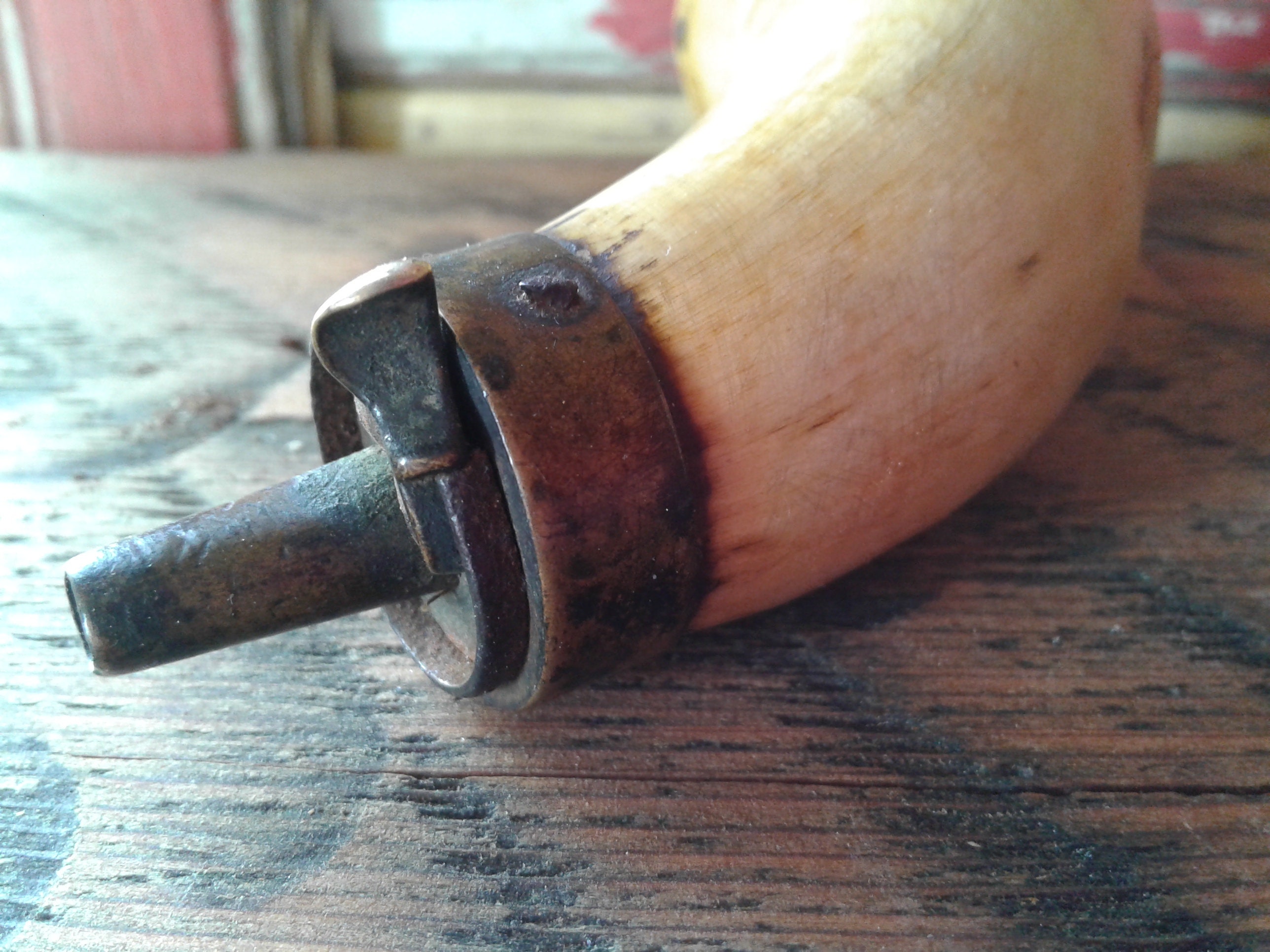 Antique Toy Mini Black Powder Horn 18th or 19th Century Vintage Hunting ...