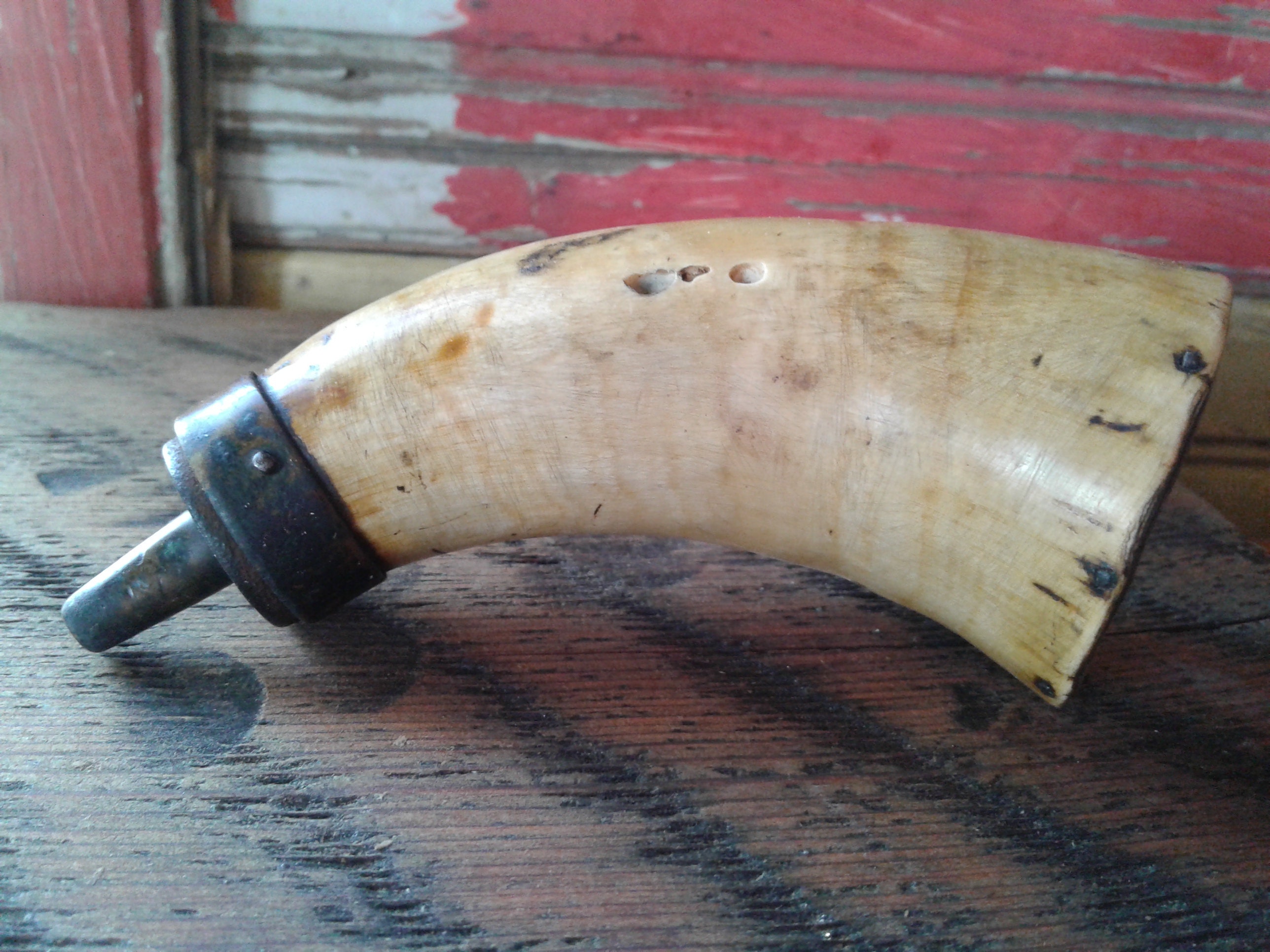 Antique Toy Mini Black Powder Horn 18th or 19th Century Vintage Hunting ...